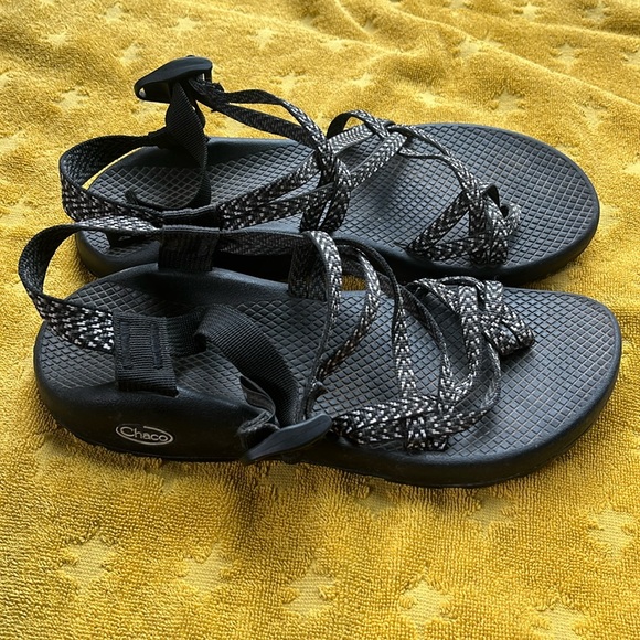 Chaco | Shoes | Chacos Womens Sandals Cross Toe Black Gray | Poshmark